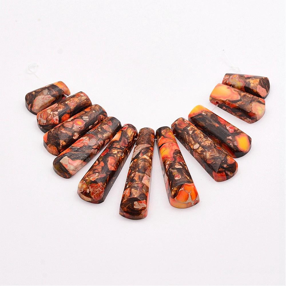 1 strand Assembled Bronzite and Imperial Jasper Beads Strands Graduated ...