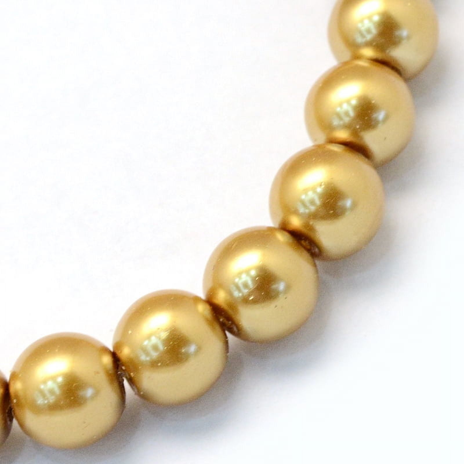 1 strand Baking Painted Pearlized Glass Pearl Round Bead Strands ...
