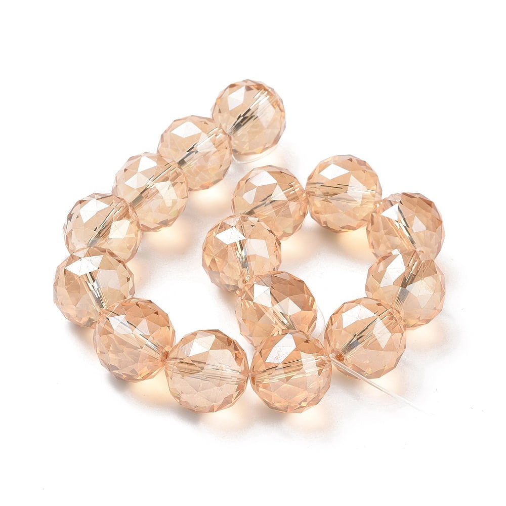 1 strand Electroplate Glass Bead Strands Full Rainbow Plated Faceted ...