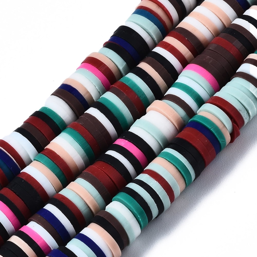1 strand Handmade Polymer Clay Beads Disc/Flat Round Heishi Beads Mixed ...