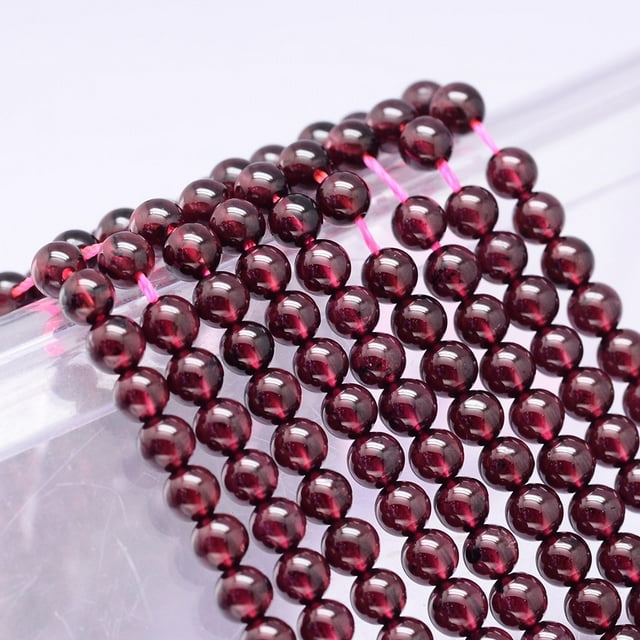 1 strand Mozambique Import Grade AA Garnet Round Beads Strands 5mm Hole ...