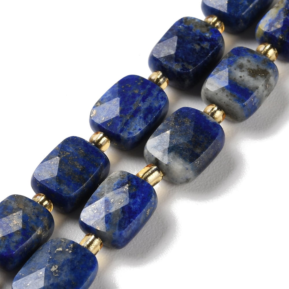 1 strand Natural Lazuli Beads Strands Faceted Rectangle 10x8x4.5mm Hole ...