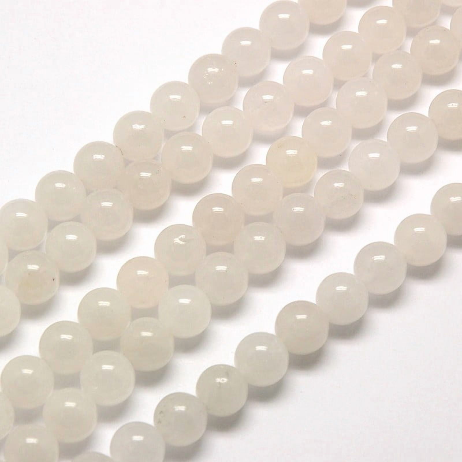 1 strand Natural Malaysia Jade Bead Strands Round Beads White 6mm Hole: 1mm 64pcs/strand 15 inch ...