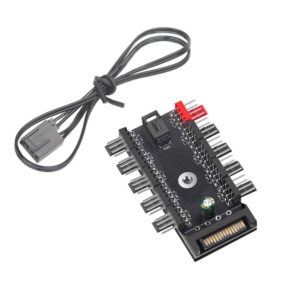 1 to 10 Way Splitters Hubs 4Pin PWM Fan Power Supply Cable Control ...