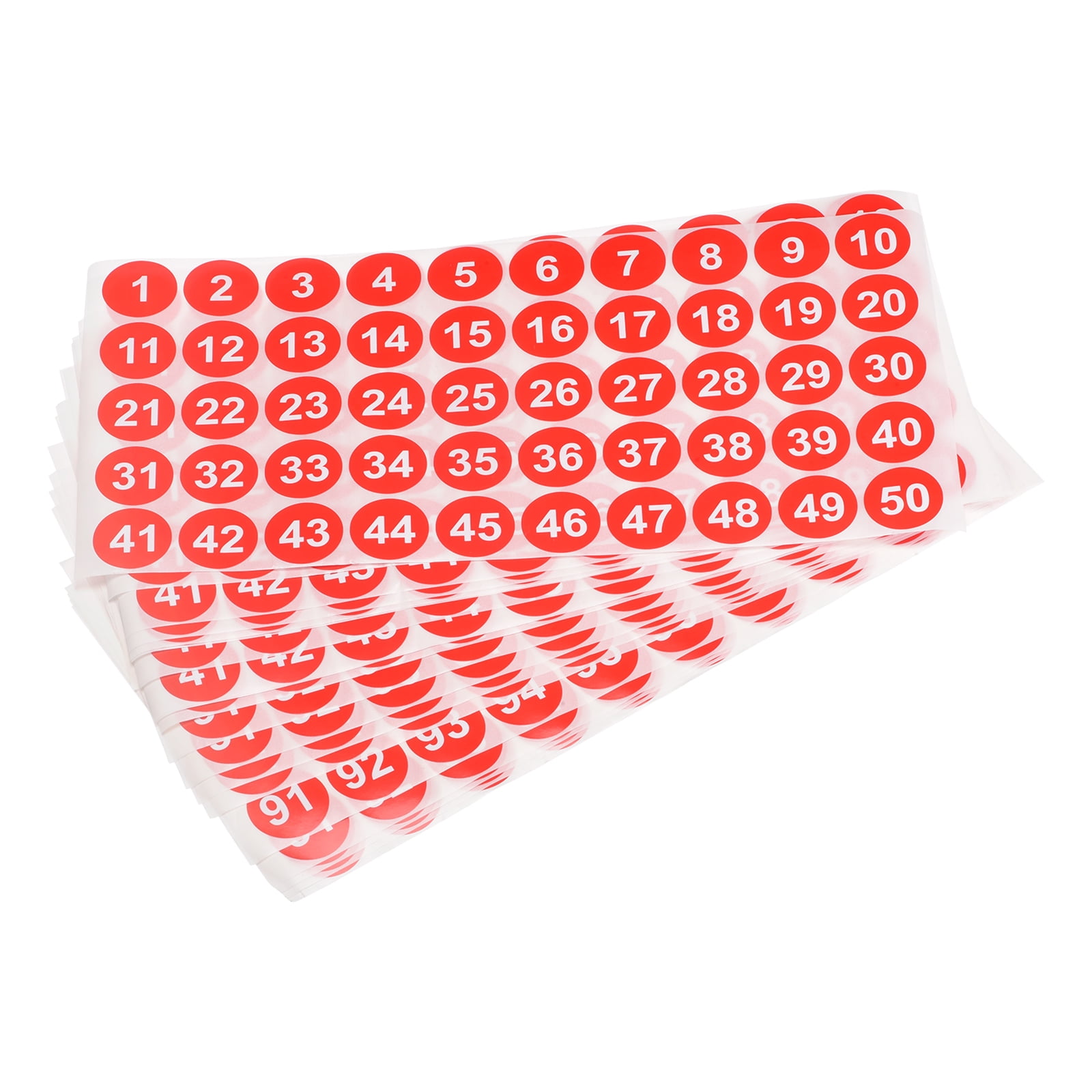 1 to 100 Number Stickers Number Label Self Adhesive Marked Sticker Red ...