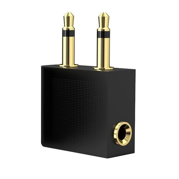 1 to 2 Headphone Port Plug Adapter for Aircraft Travel 3.5mm Sound ...