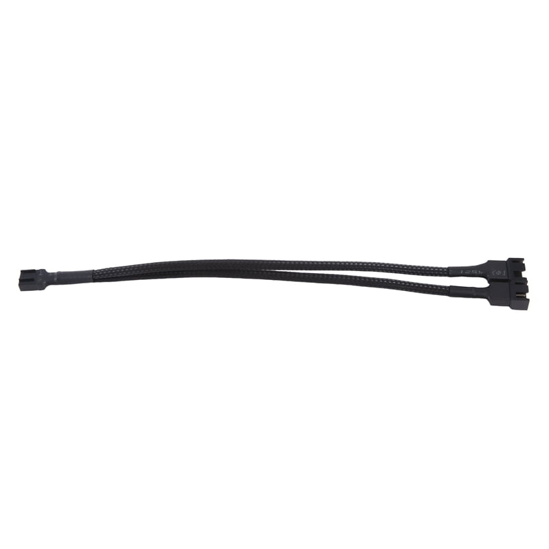1 to 2 Way Braided Cable Y Splitter 3/4 Pin PWM Male Connector Fan ...