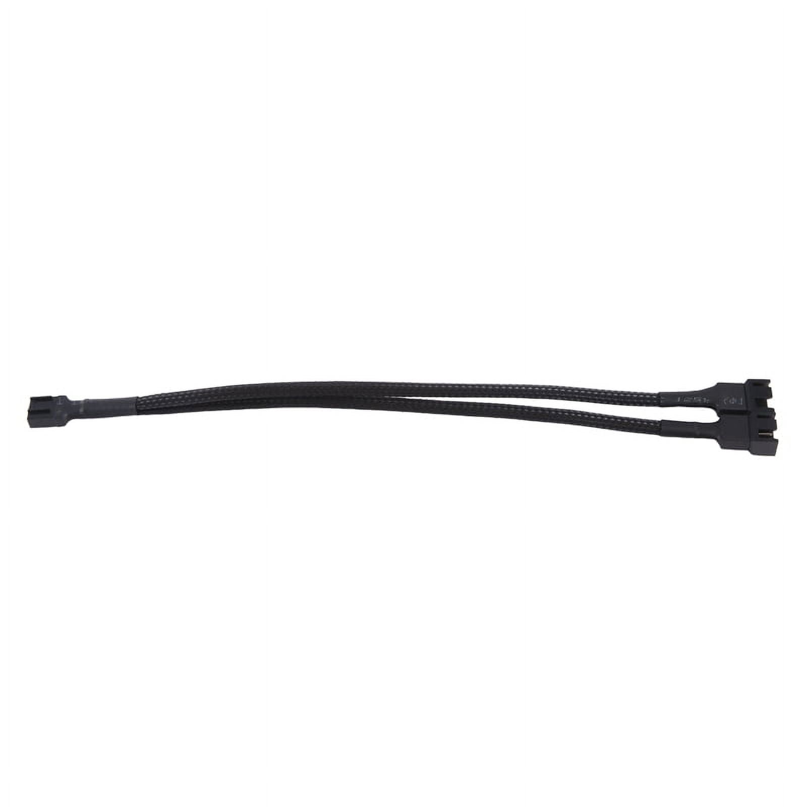 1 to 2 Way Braided Cable Y Splitter 3/4 Pin PWM Male Connector Fan ...