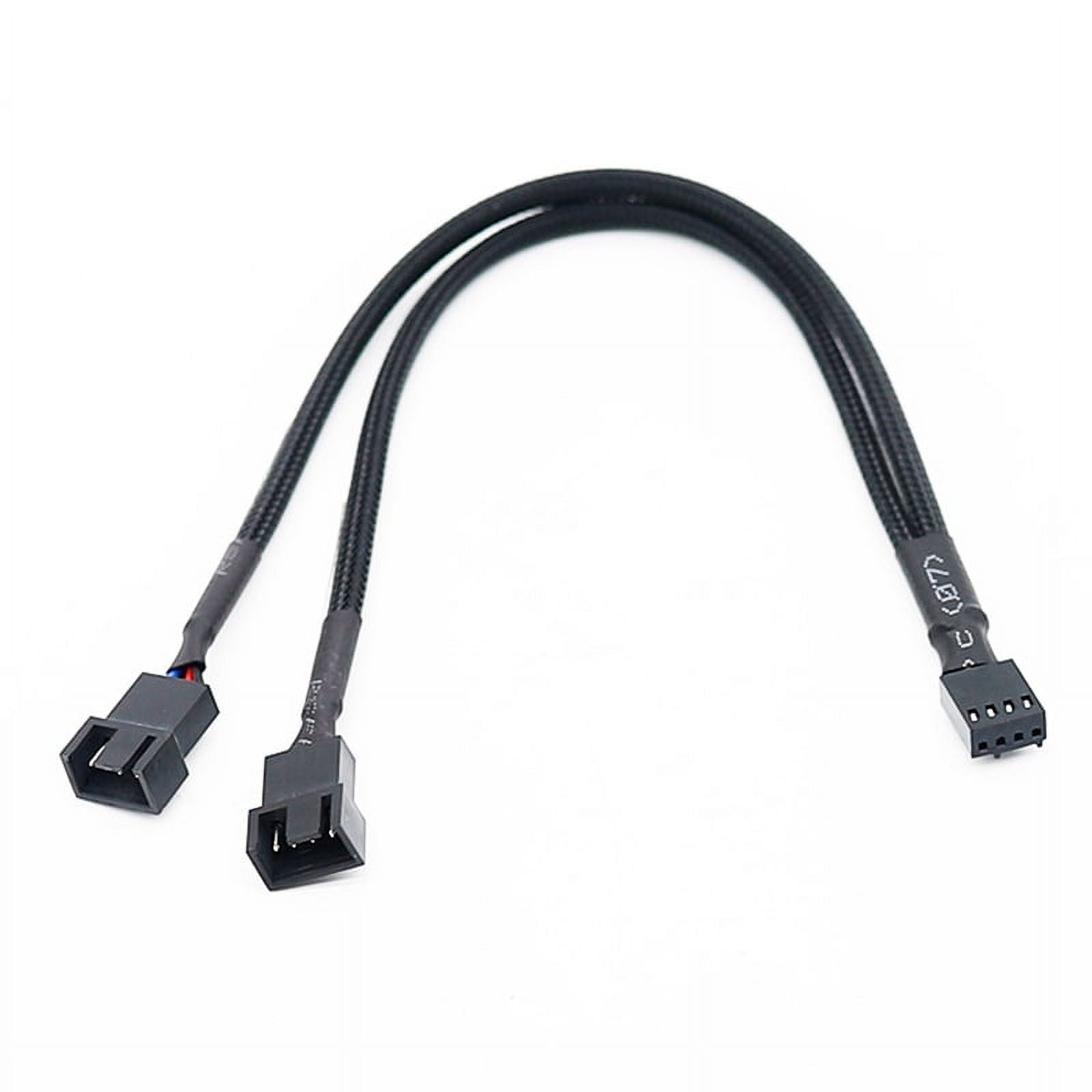 1 to 2 Way Braided Cable Y Splitter 3/4 Pin PWM PC Fan Adapter Cable ...