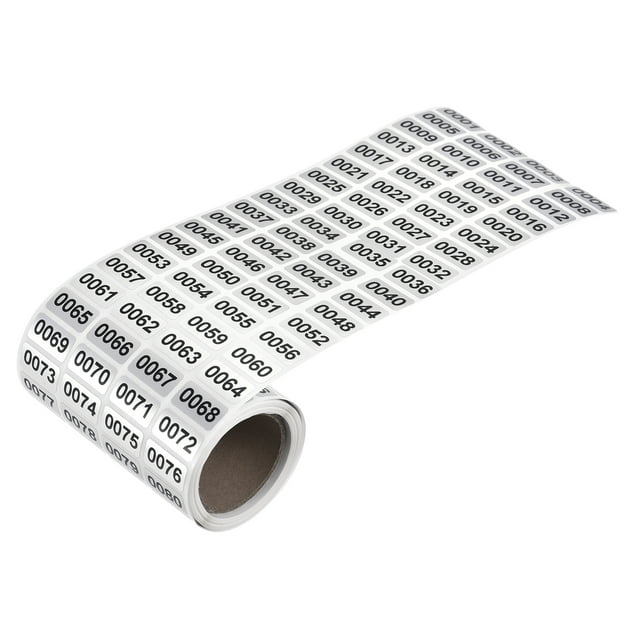 1 to 2000 Consecutive Number Stickers Inventory Label Black Numbers for ...