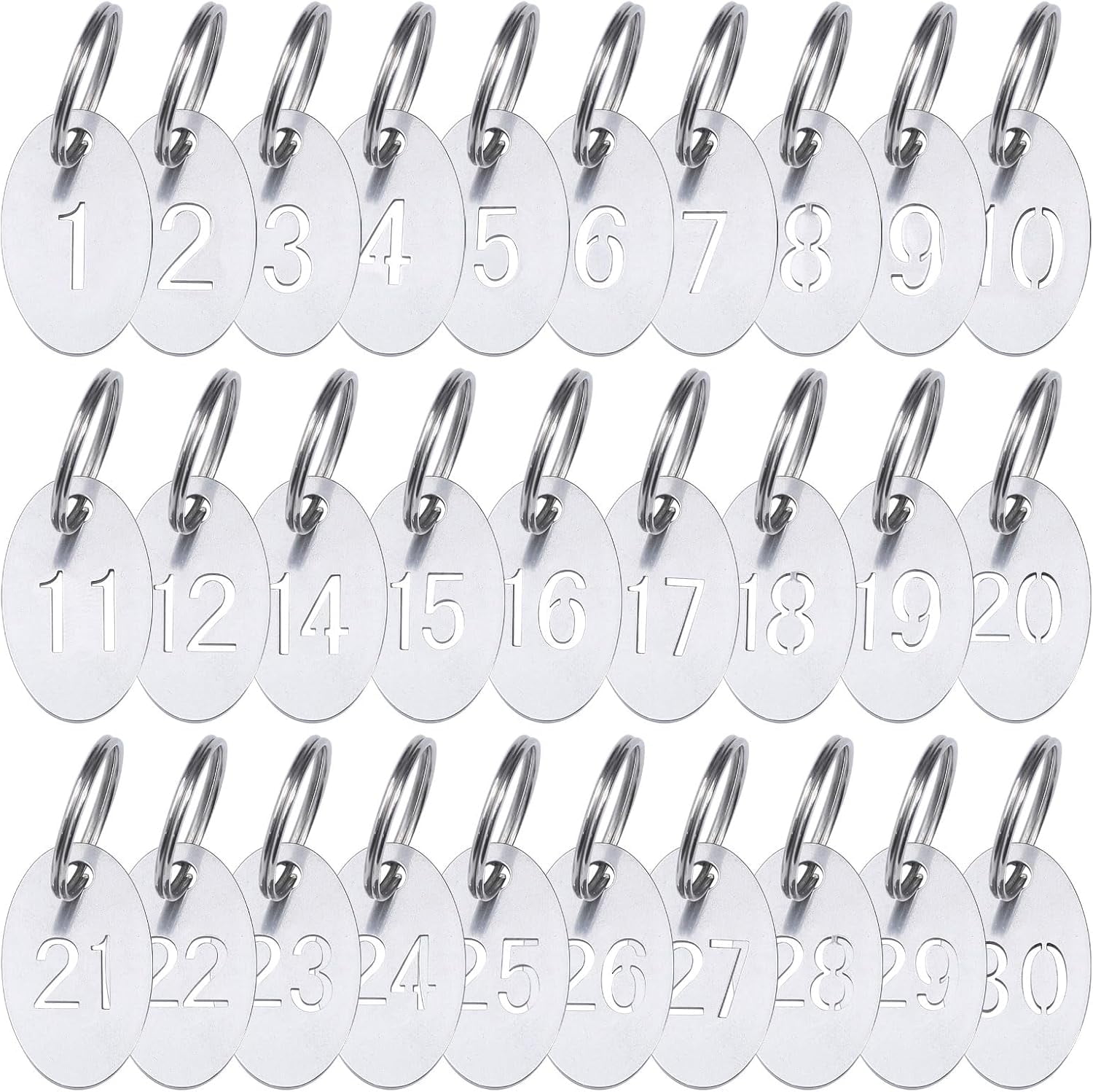 1 to 30 Number ID Tags Stainless Steel Key Tags with Ring Key ID Tags ...