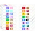1 to 30 Number Index Labels 1*0.43inch Multicolor Figures Tabs Dividers ...