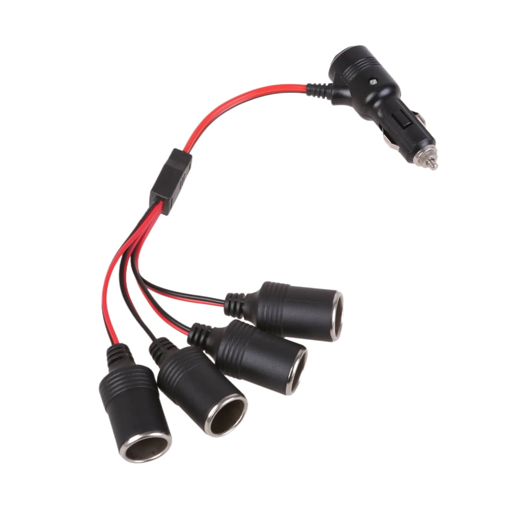 1 to 4/3/2 Car Cigarettes Adapter Cable Power Cord, 12V 24V Socket 2 ...