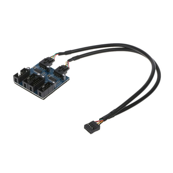 1 to 4 PC Case Internal 9Pin USB 2.0 Splitter PCB Chipset Enhanced ...