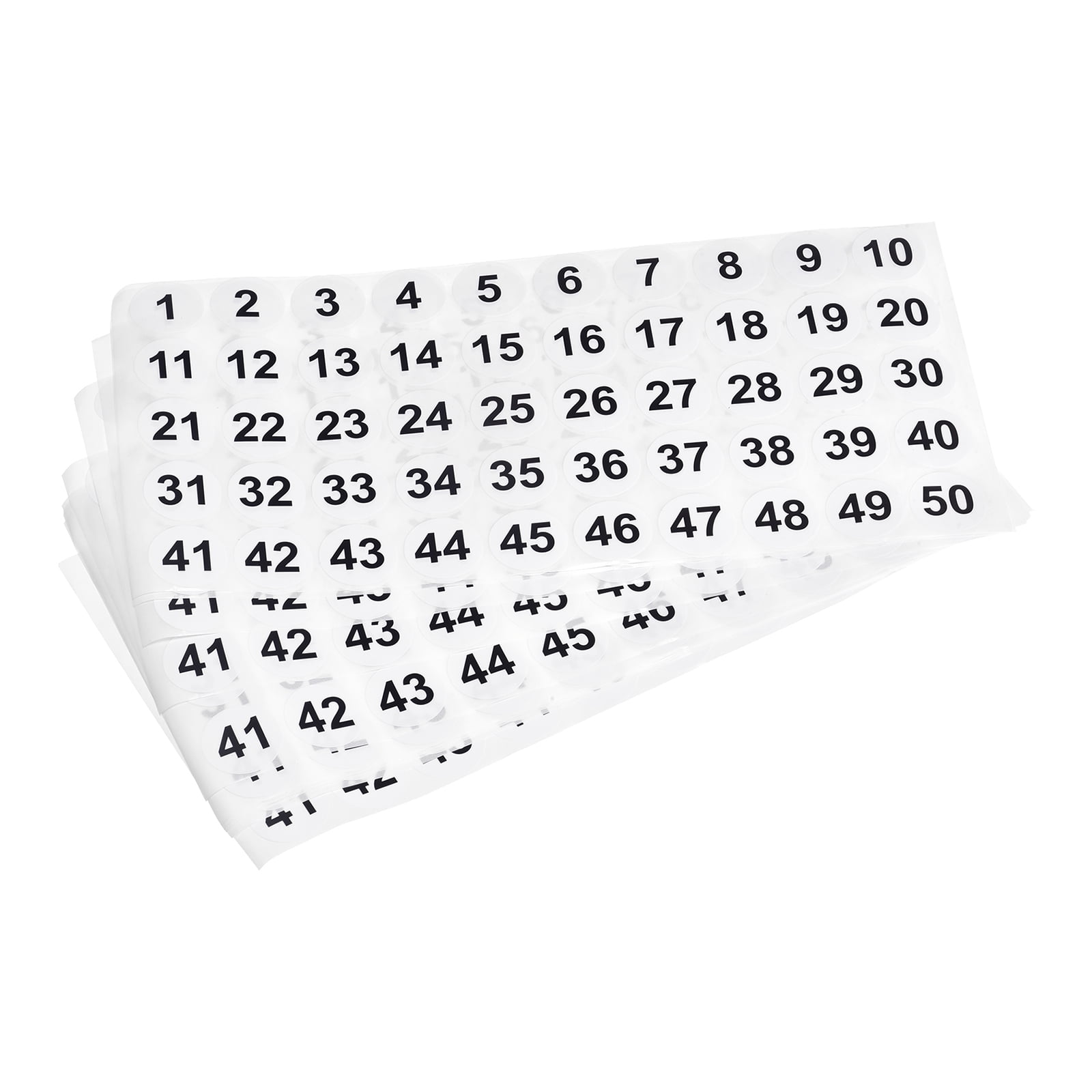 1 to 50 Number Stickers Number Label Self Adhesive Marked Sticker 25mm ...