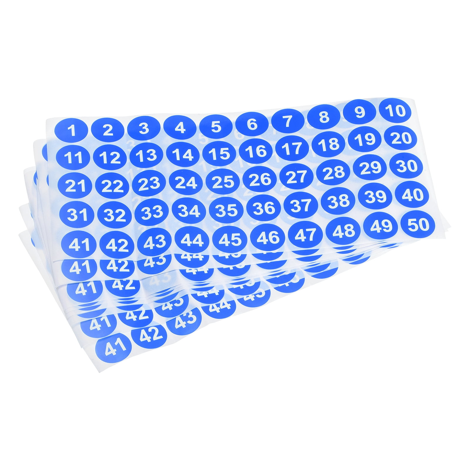 1 to 50 Number Stickers Number Label Self Adhesive Marked Sticker Blue ...