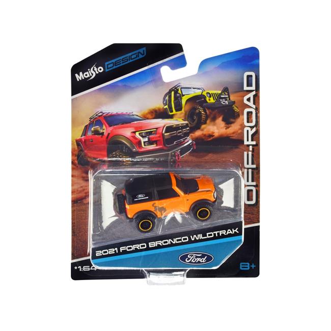1 to 64 Scale 2021 Ford Bronco Wildtrak Orange Metallic with Black Top ...