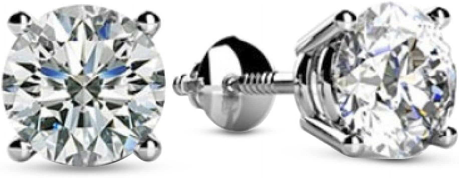 1 to 8 Carat LAB GROWN Solitaire Diamond Stud Earrings for Women Round ...