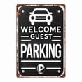 1 vintage car-themed parking sign, 8x12 inch (20x30 cm) iron plate ...