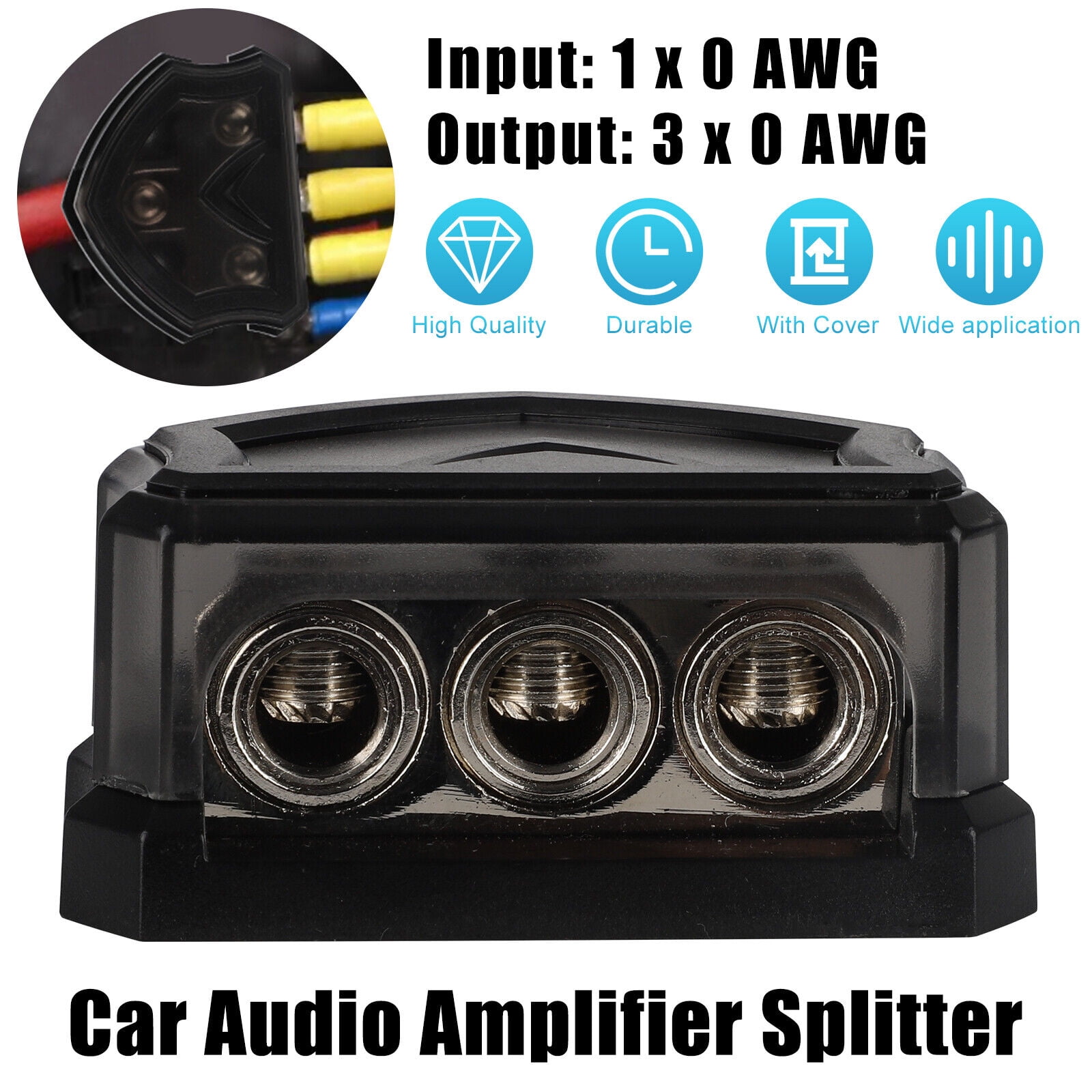 1 x 0 Gauge input 3 x 0 Gauge Output Audio Power Ground Amp ...