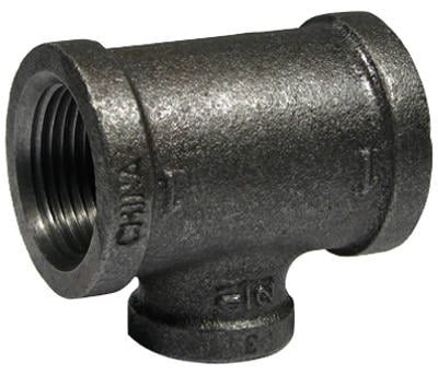 1" x 1/2", Black Reducing Tee., Each - Walmart.com