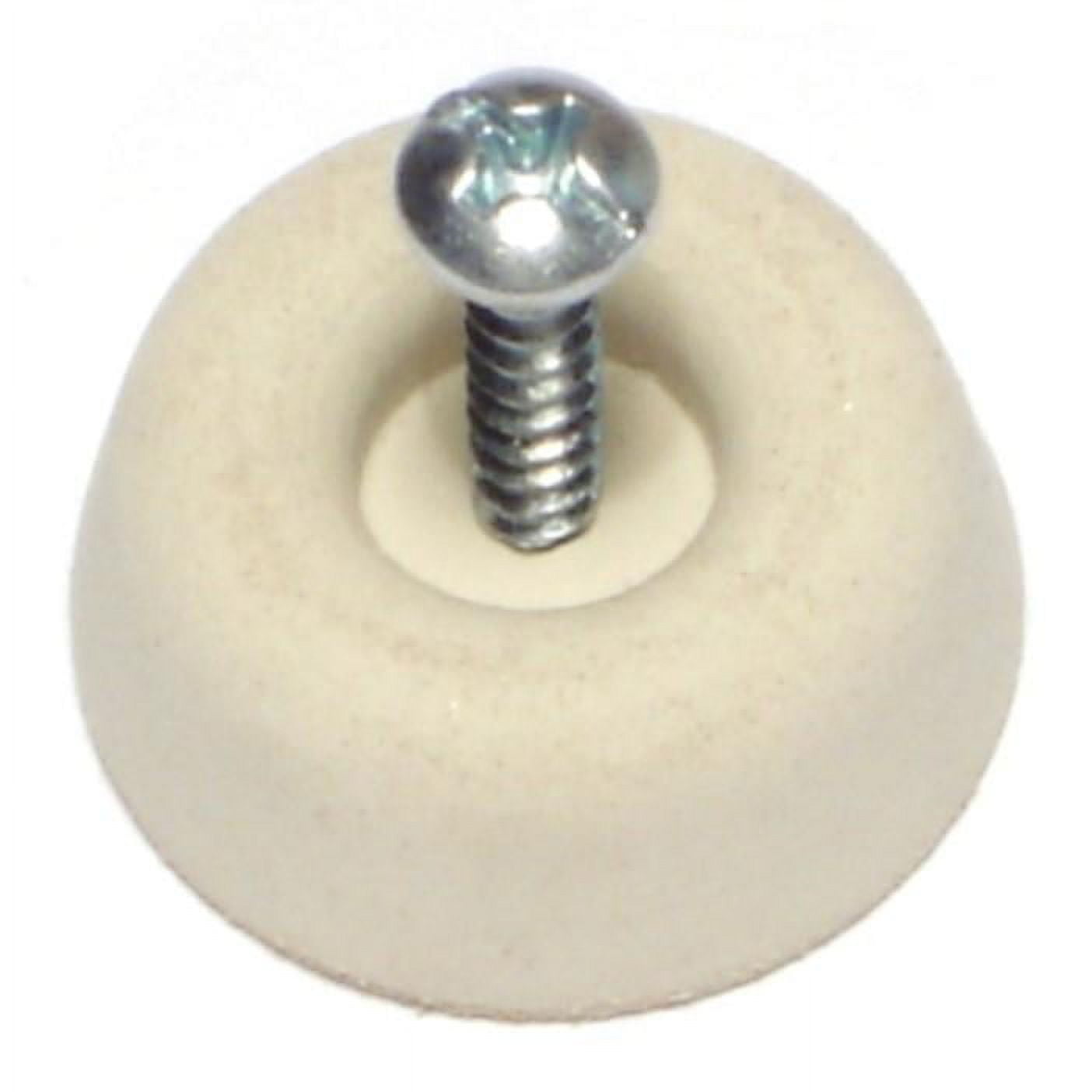 1" x 1/2" Zinc Plated Steel Large Round Bumpers with Screws (8 pcs ...