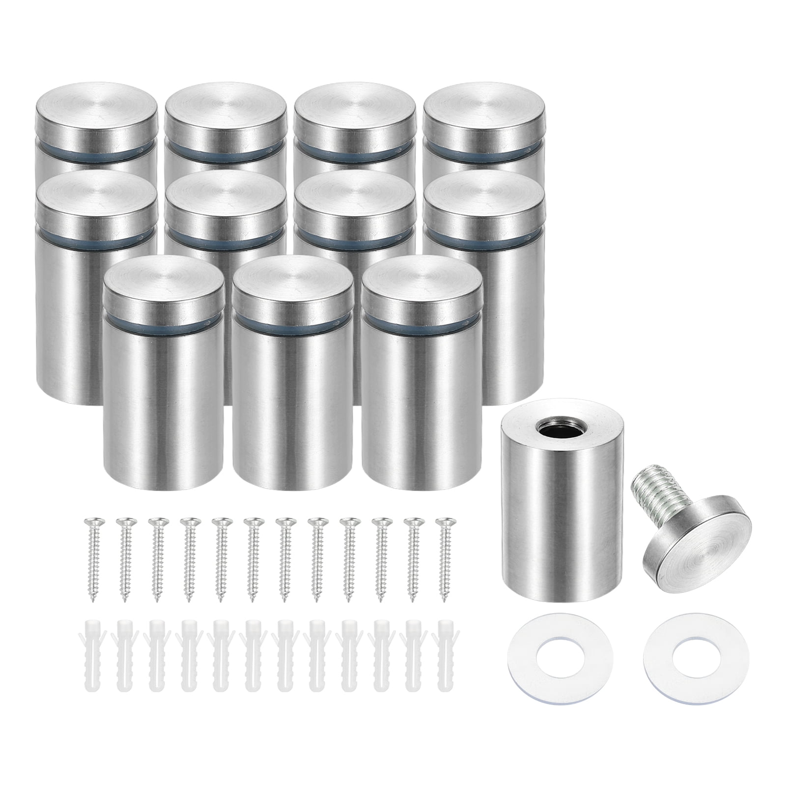 1" x 1.6" Standoff Screws, 12 Pack Stainless Steel Wall Mount Sign ...