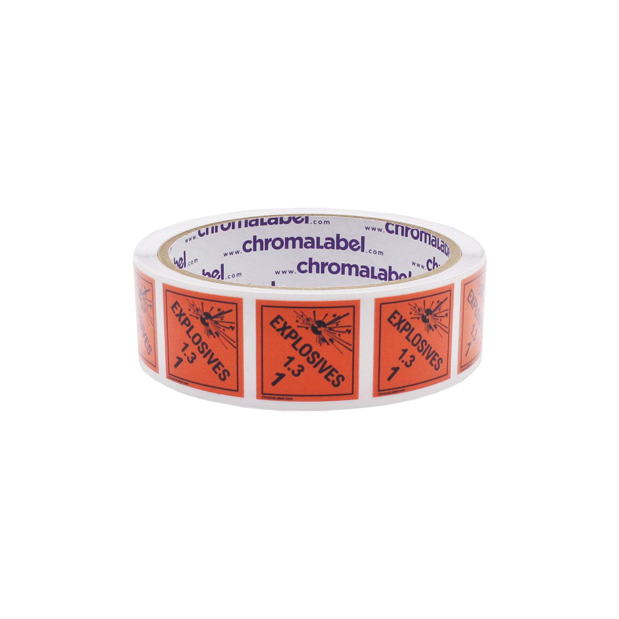 1" x 1" Permanent Durable D.O.T. Hazard Labels: Class 1.3 Explosives ...