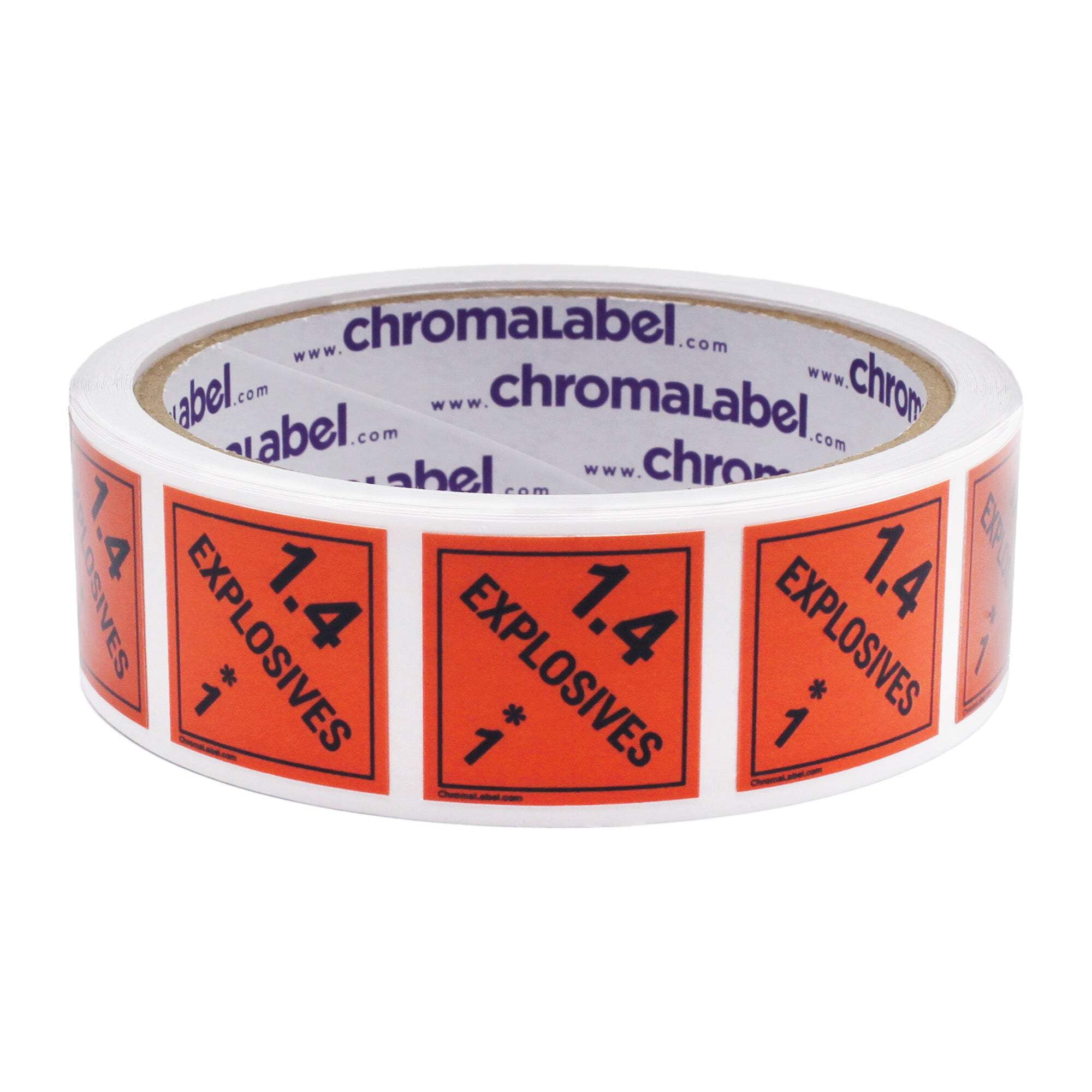 1" x 1" Permanent Durable D.O.T. Hazard Labels: Class 1.4 Explosives ...