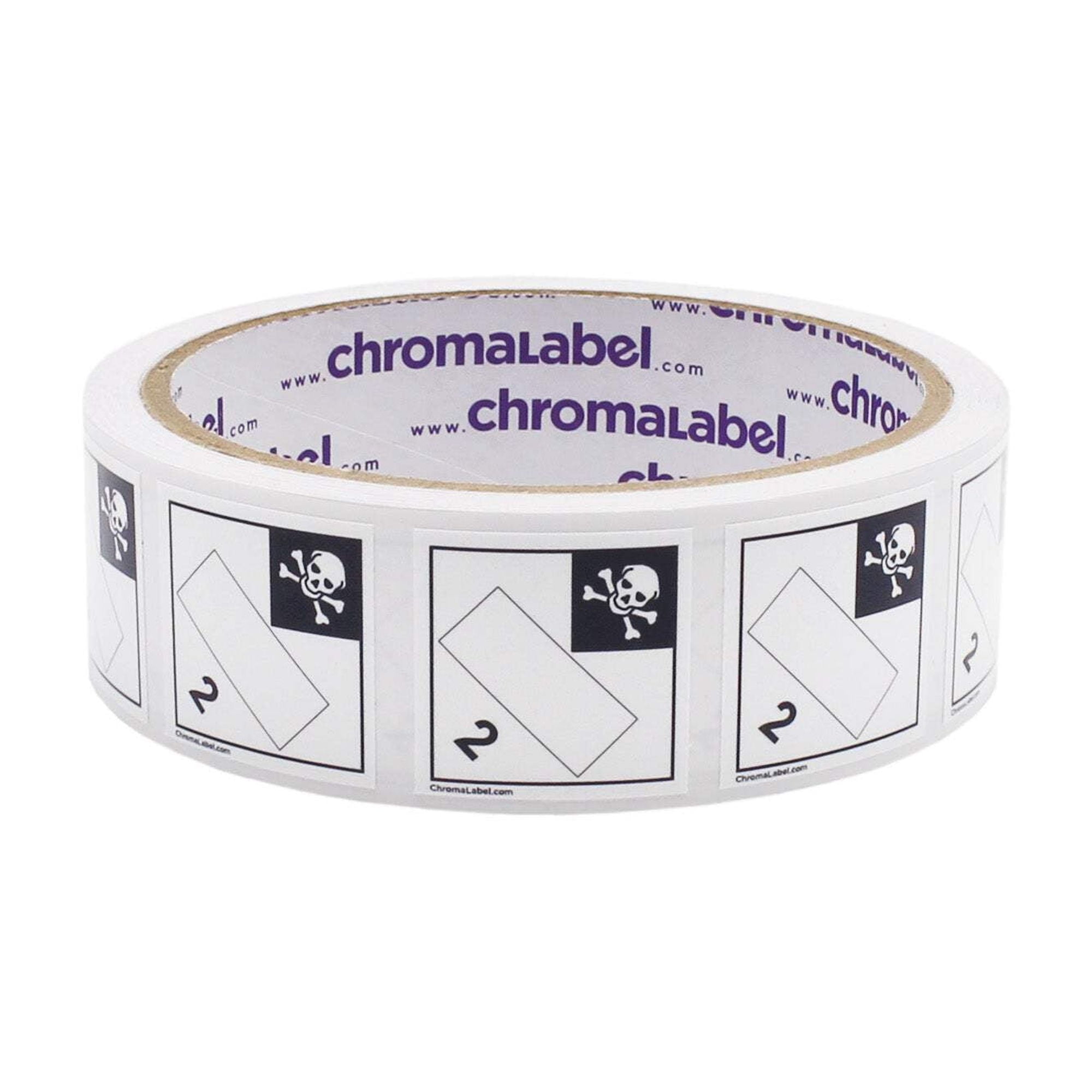 1" x 1" Permanent Durable D.O.T. Hazard Labels: Class 2 Blank, Black ...