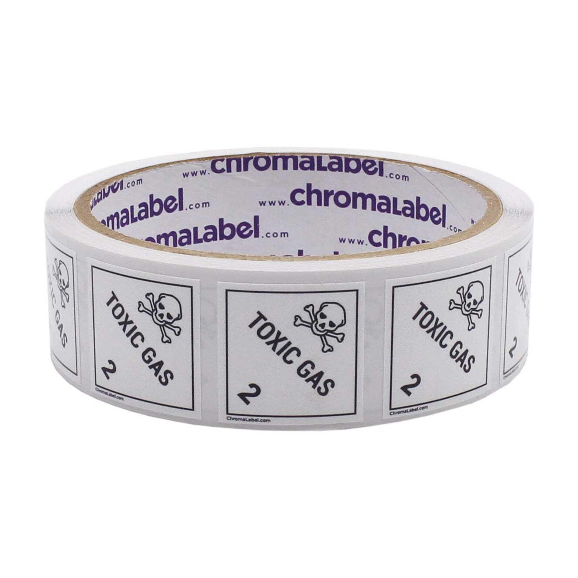 1" x 1" Permanent Durable D.O.T. Hazard Labels: Class 2 Toxic Gas, 250 ...