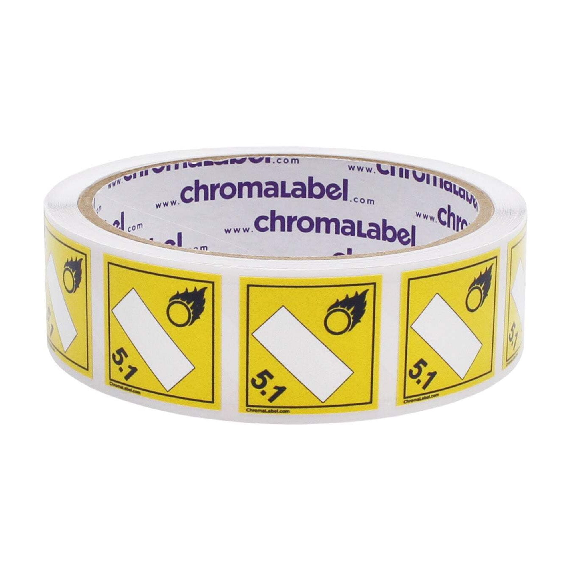 1" x 1" Permanent Durable D.O.T. Hazard Labels: Class 5.1 Blank, 250 ...