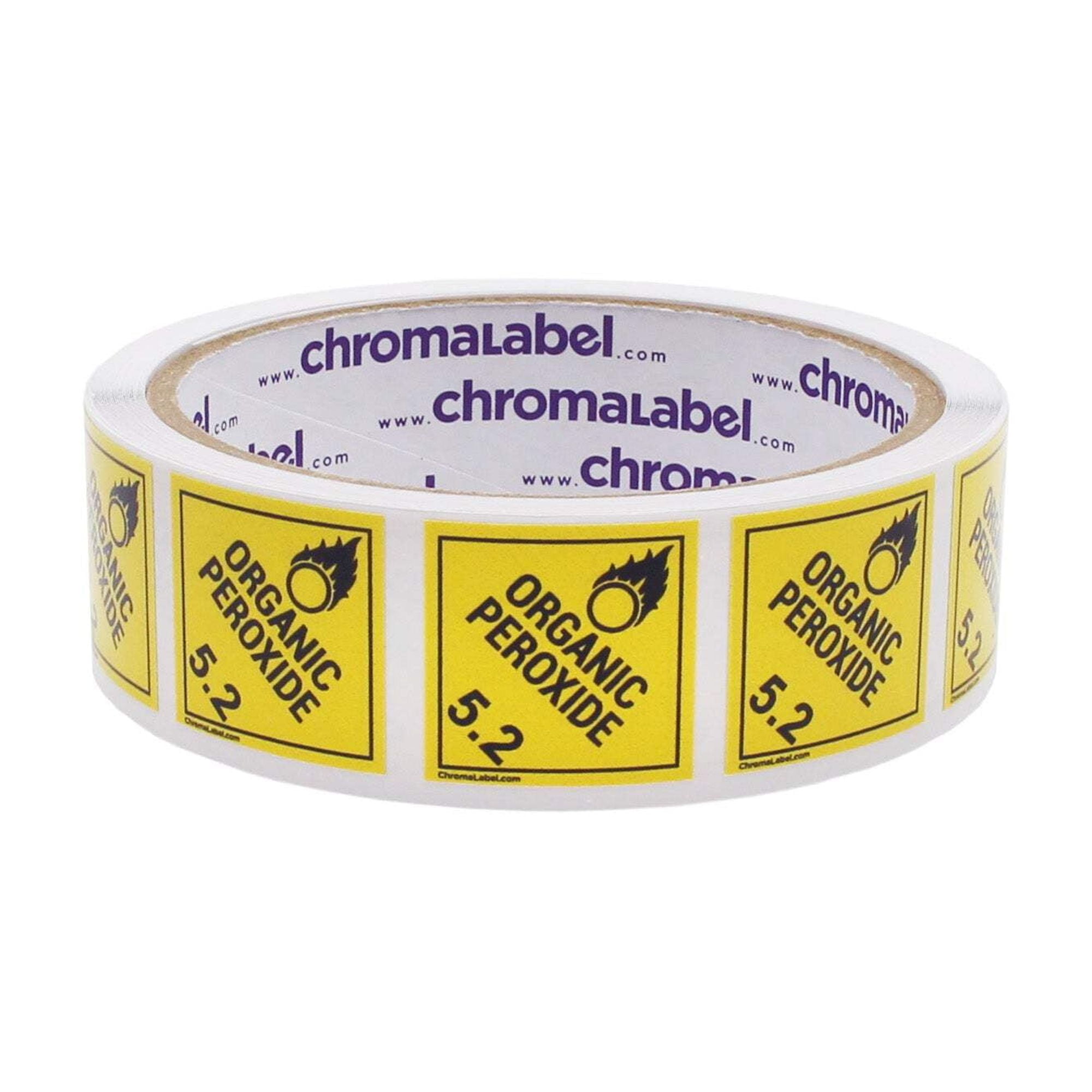 1" x 1" Permanent Durable D.O.T. Hazard Labels: Class 5.2 Organic ...