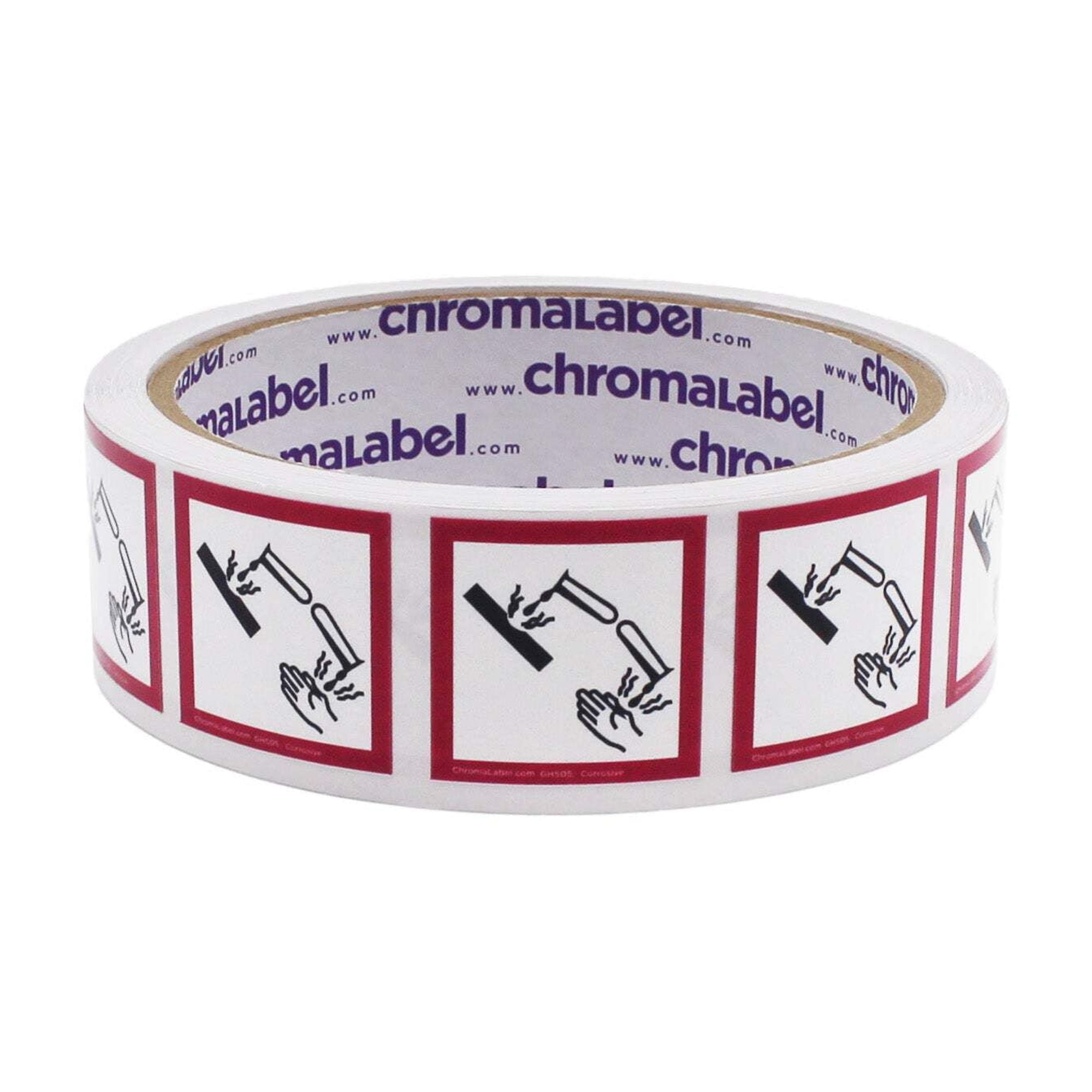 1" x 1" Permanent Durable D.O.T. Hazard Labels: GHS05: Corrosive ...