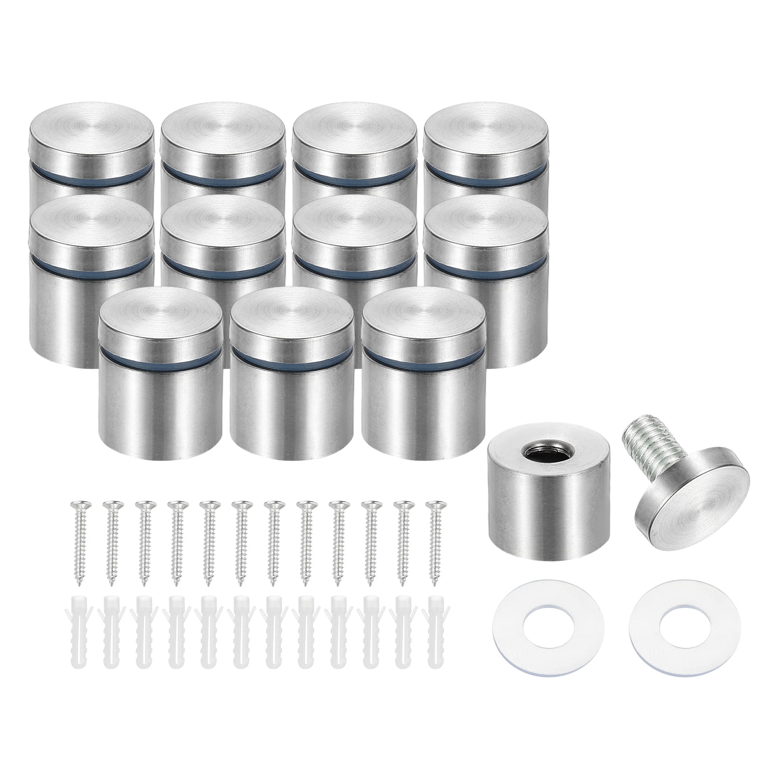 1" x 1" Standoff Screws, 12 Pack Stainless Steel Wall Mount Sign ...