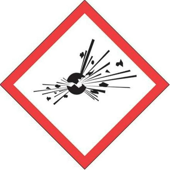 1 x 1 in. Pictogram - Exploding Bomb Labels, Black, Red & White - Roll ...