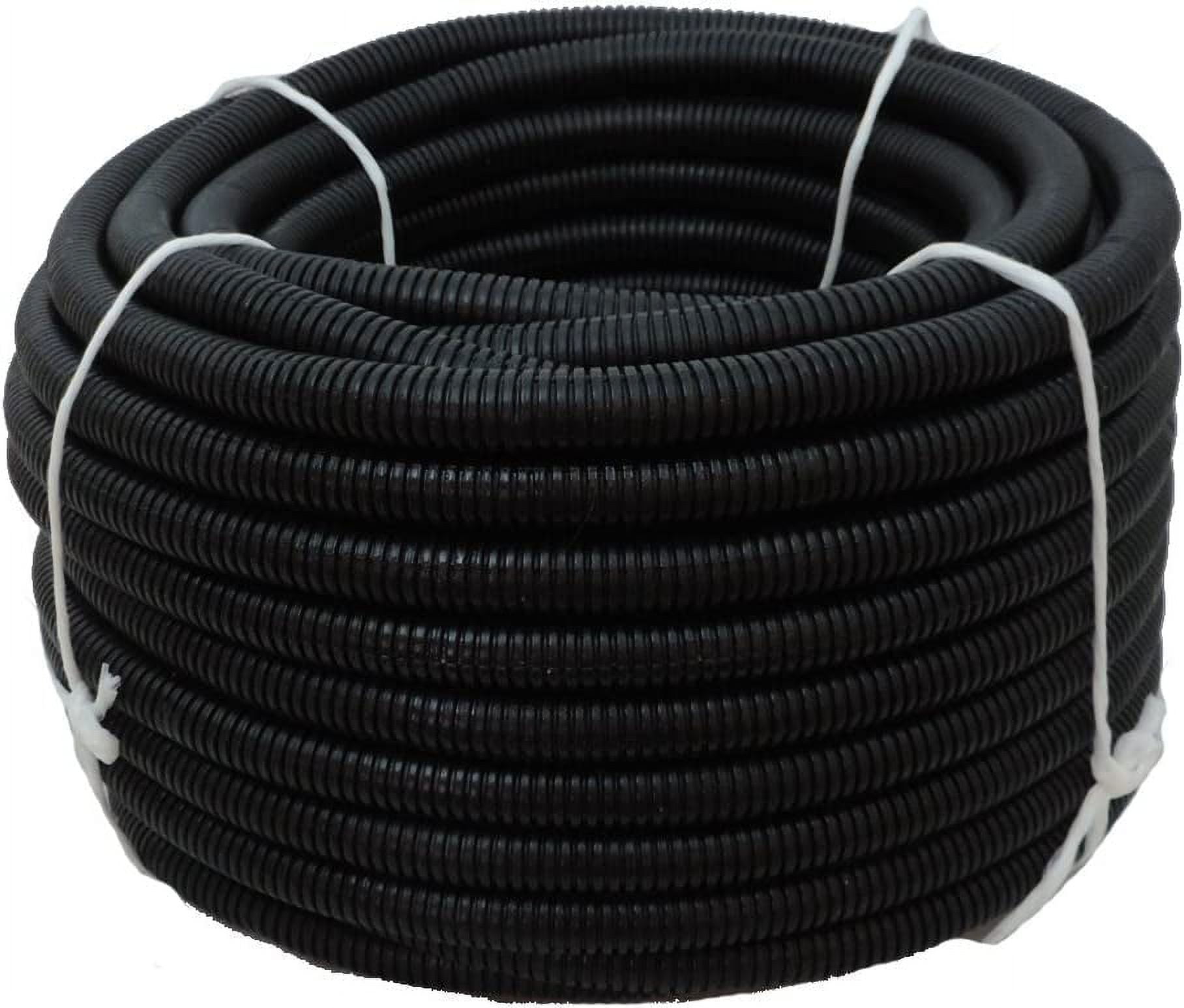1" x 100' Flexible Corrugated Black LDPE Non-Split Tubing Wire Loom ...