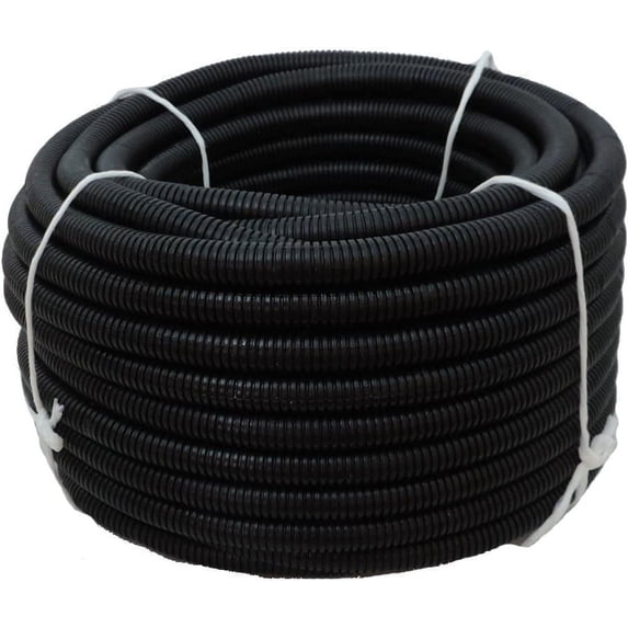 1" x 100' Flexible Corrugated Black LDPE Non-Split Tubing Wire Loom ...