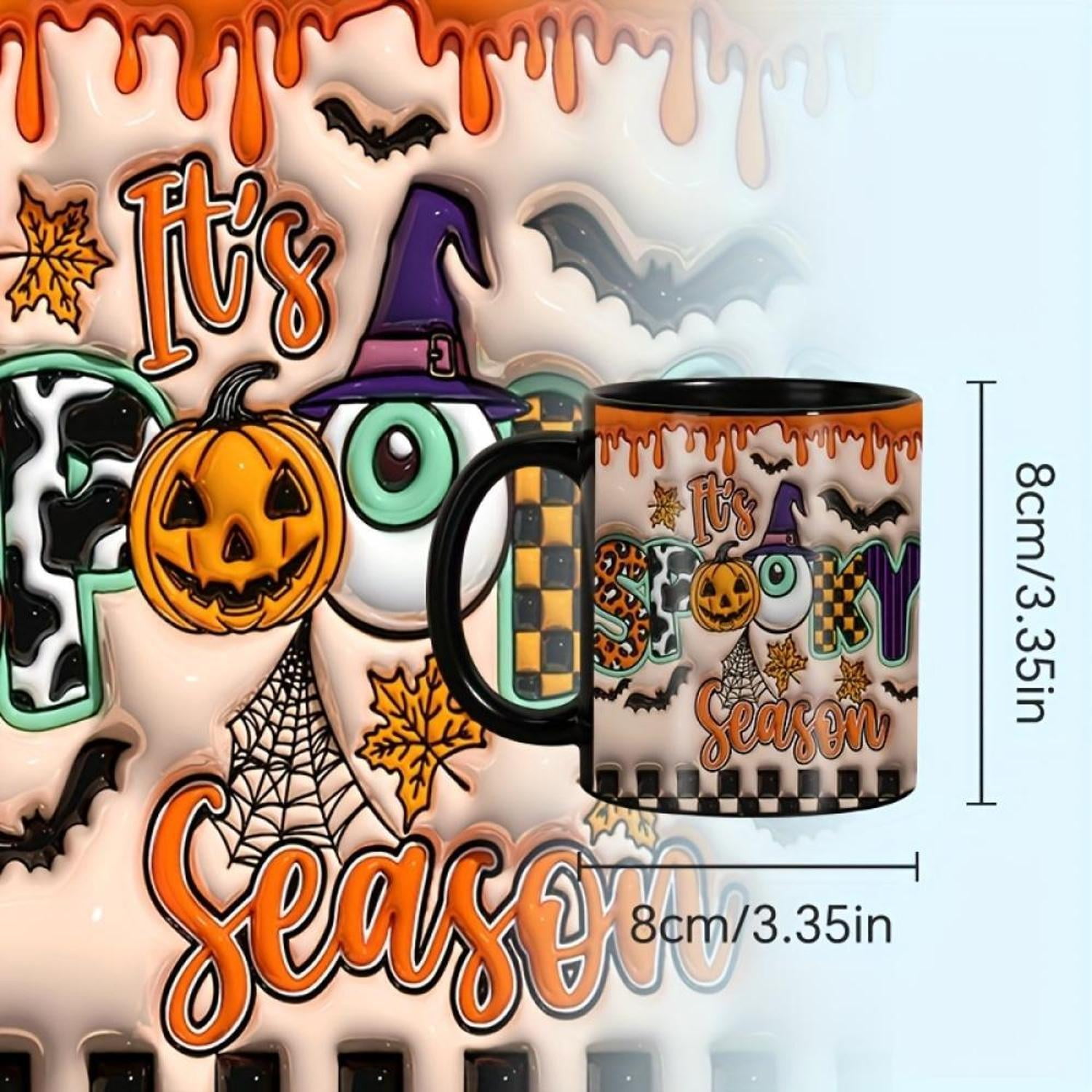 1 x 11 Ounce Ceramic Black Coffee Mug Hand Wash Only Halloween Design ...