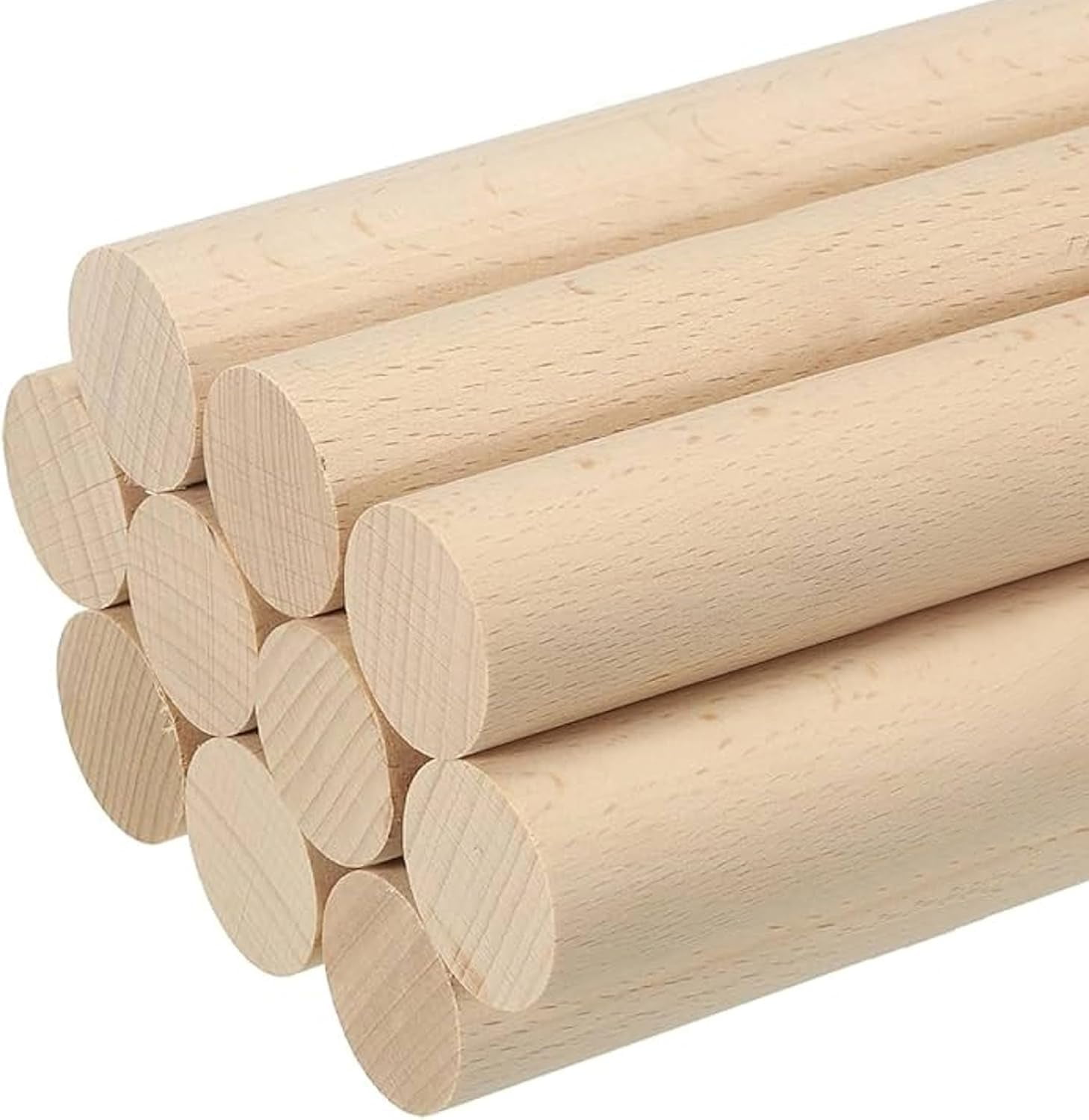 1" x 12" Wooden Dowel Rods Set - 25 Pack Birch Natural Furniture Dowels ...