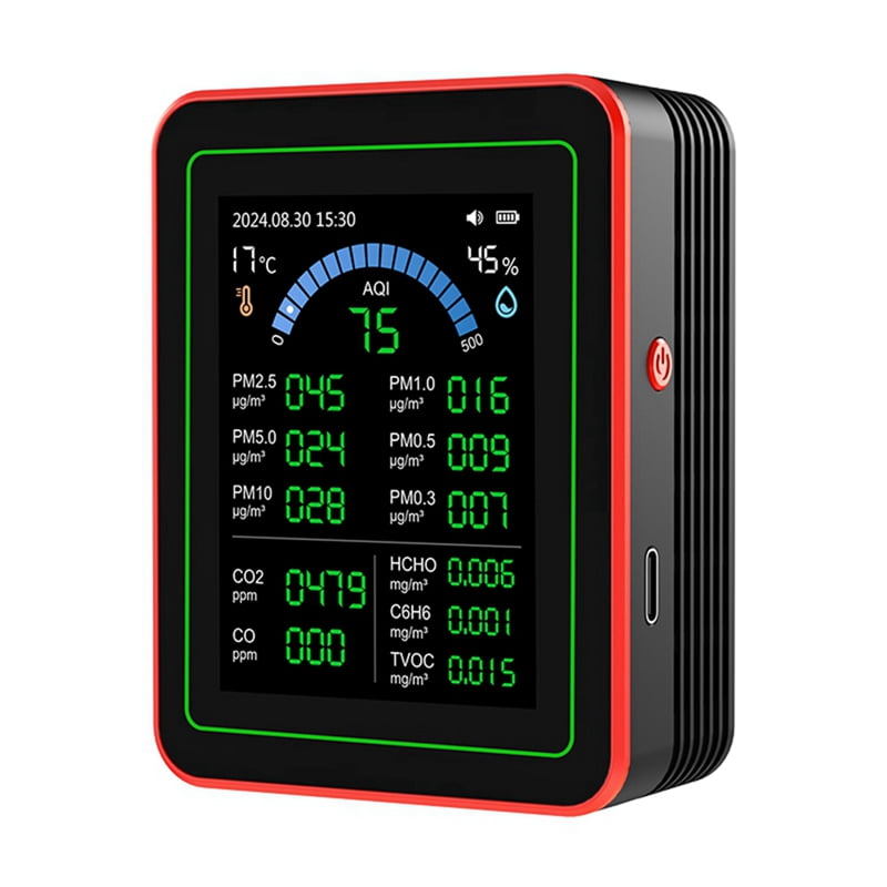 1 x 18-in-1 Air Quality Monitor-Black - Walmart.com