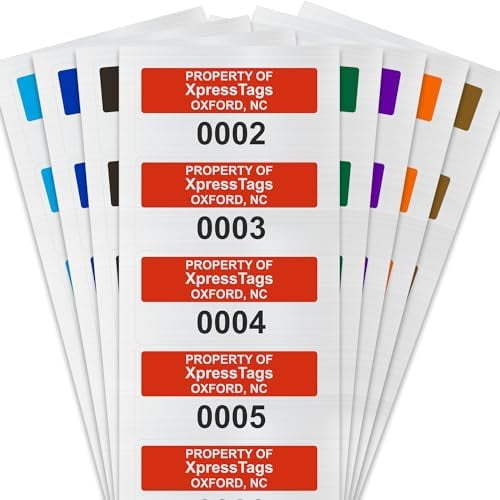 1" x 2" Custom Asset Tags with Consecutive/Serial Number, Fixed ...