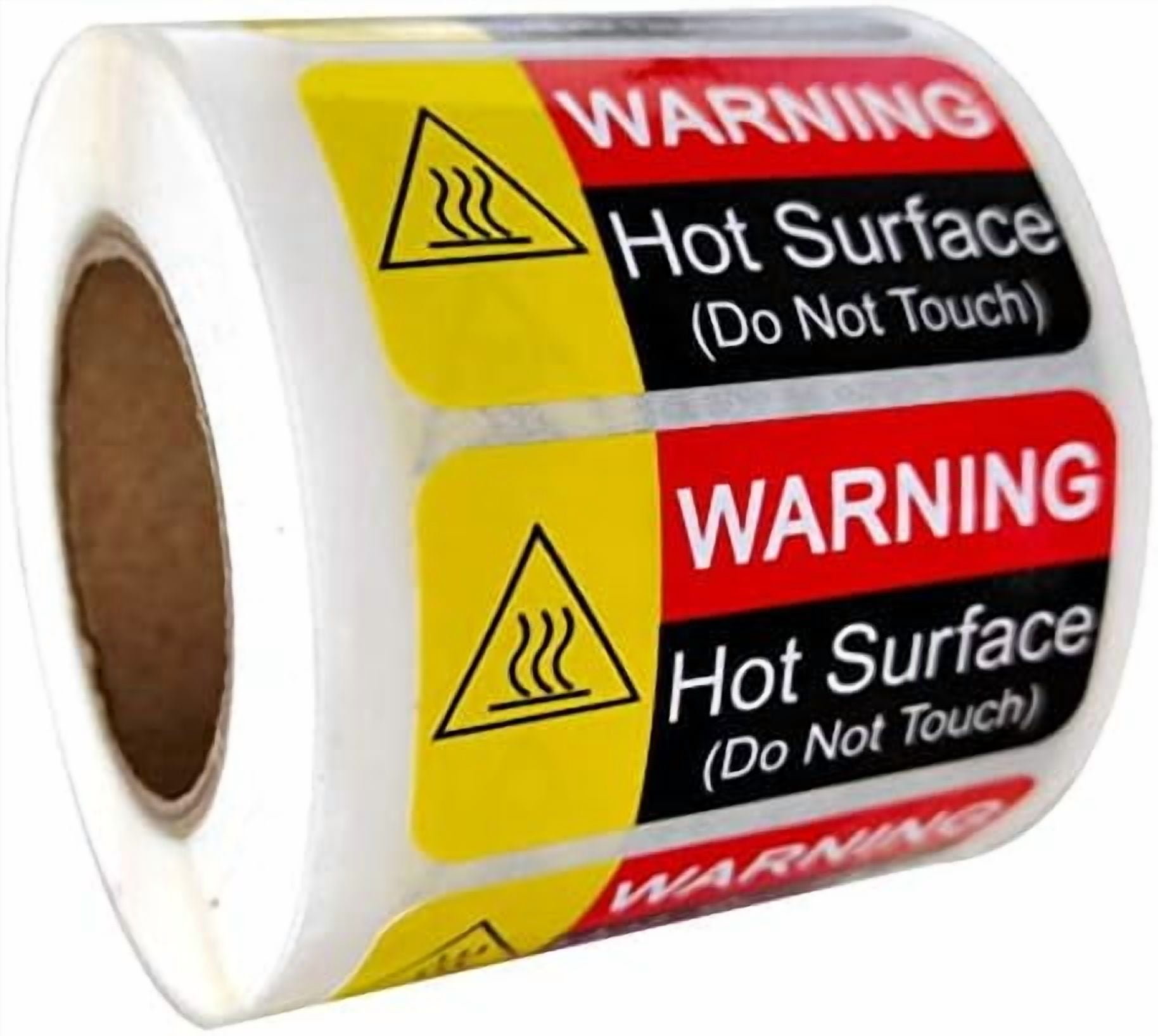 1 x 2 Inch Hot Surface Warning Labels - Do Not Touch, Caution - 500 Red ...