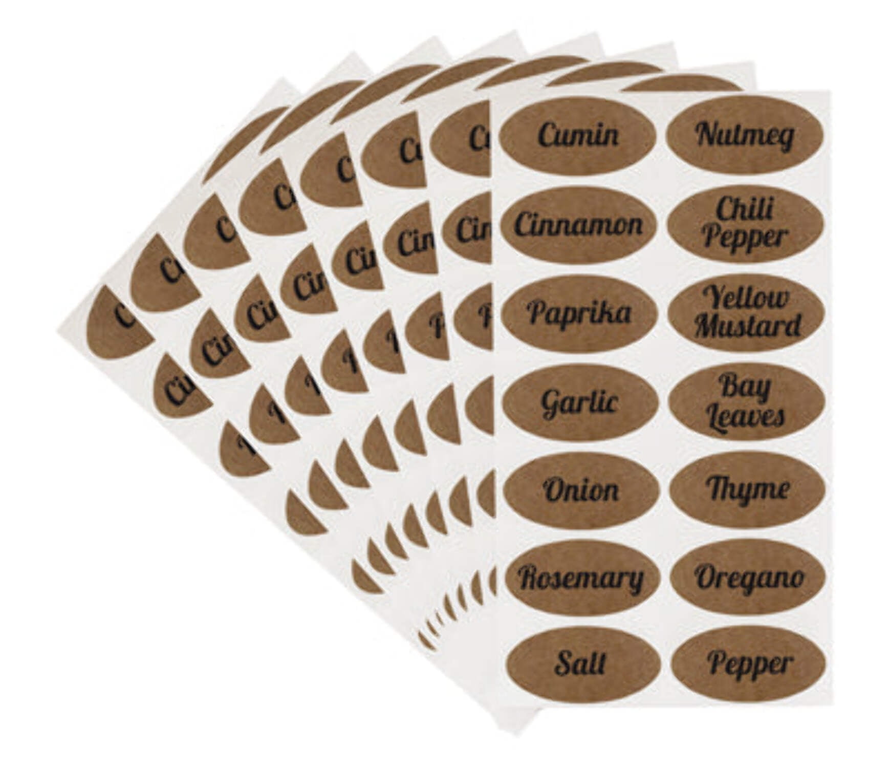 1" x 2" Oval True Kraft Pre-Printed Stickers - 112 Labels/Pack ...