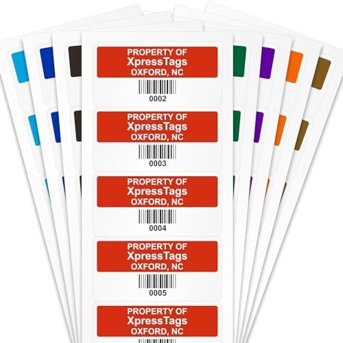 1" x 2" Sequentially Barcoded Custom Asset Tags, Fixed Inventory Asset ...