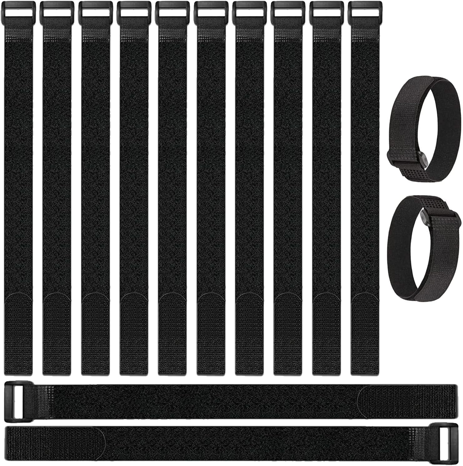 1"x 24"-12 pcs Adjustable Hook and Loop Cable Straps - Fastening ...