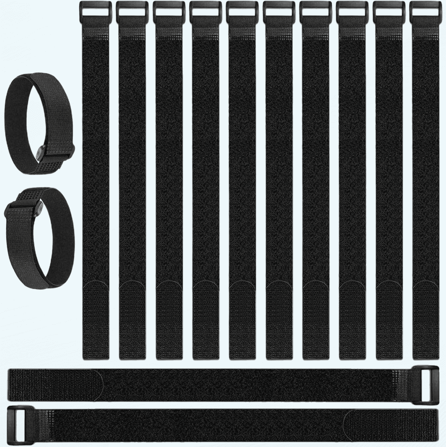 1"x 24"-12 pcs Adjustable Hook and Loop Cable Straps - Fastening Releasable Cable Straps with ...