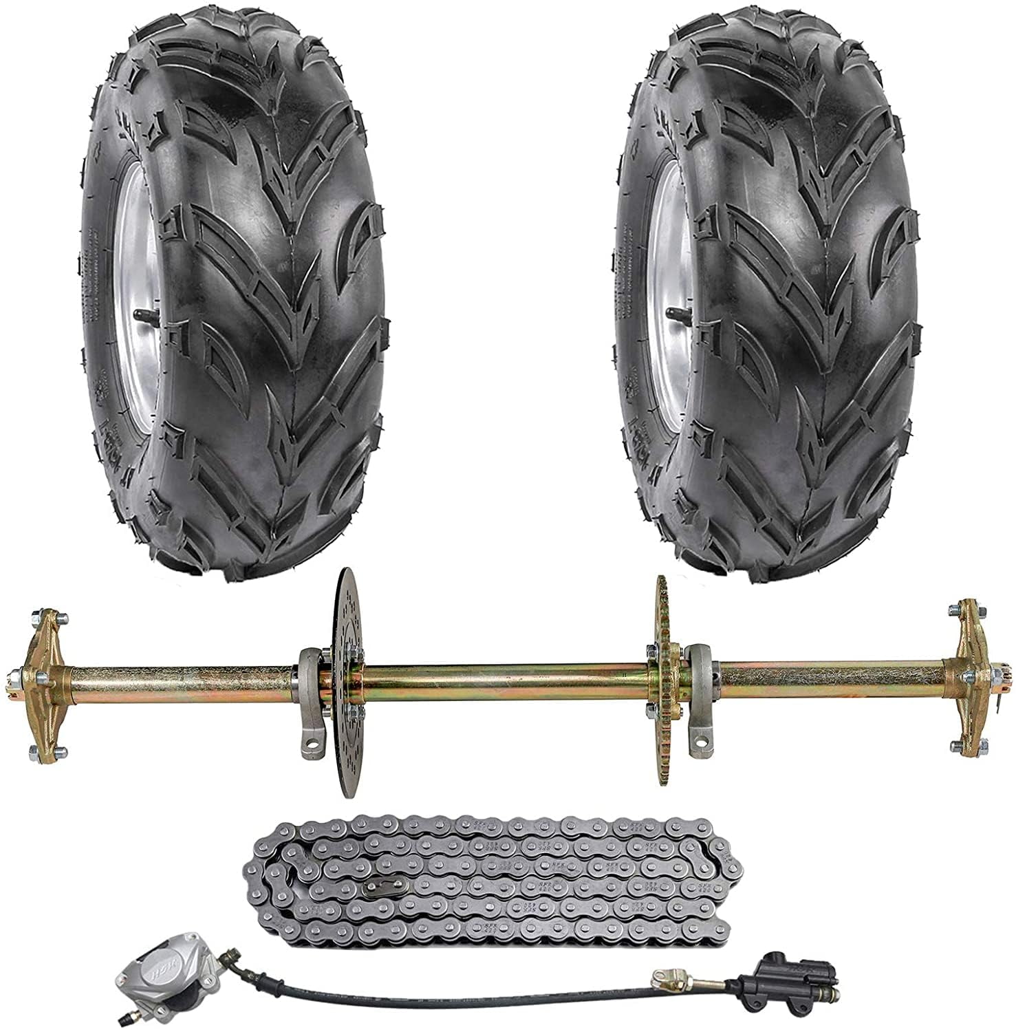 1" x 32" Complete Go Kart Live Axle Kit with 16x8-7 Wheels, Tires, Rim ...