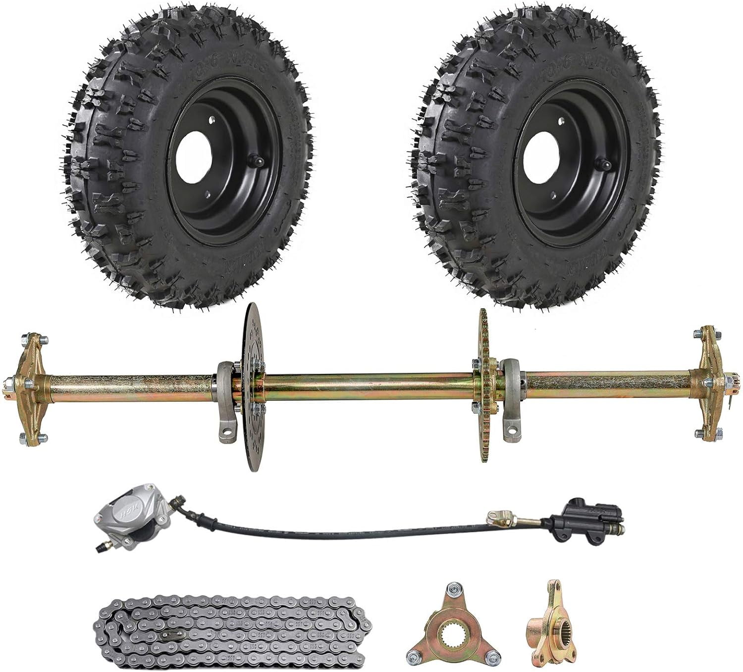 1" x 32" Live Axle Kit with 13x5.00-6 Wheels Tires Rim and Chain ...