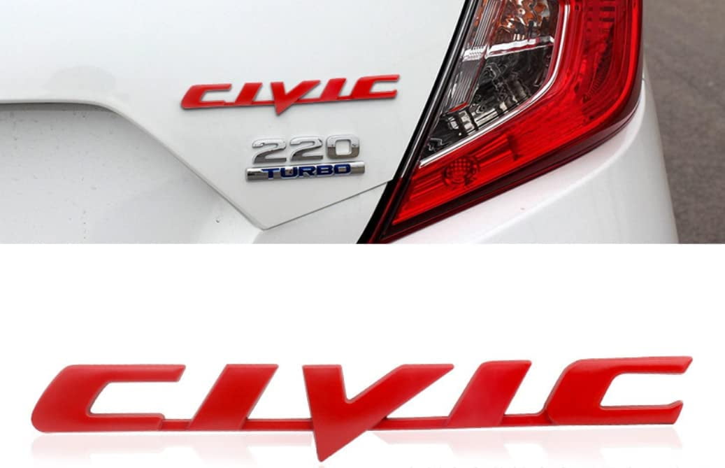 1 x 3D Rear Tail Letter Emblem Replacement for Civic 2006-2011 (Red ...